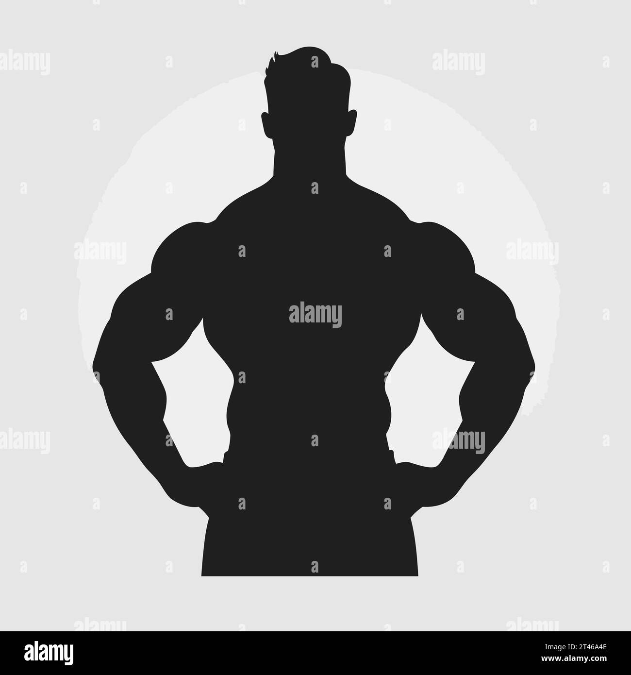 Bodybuilder silhouette. Bodybuilder black icon on white background ...