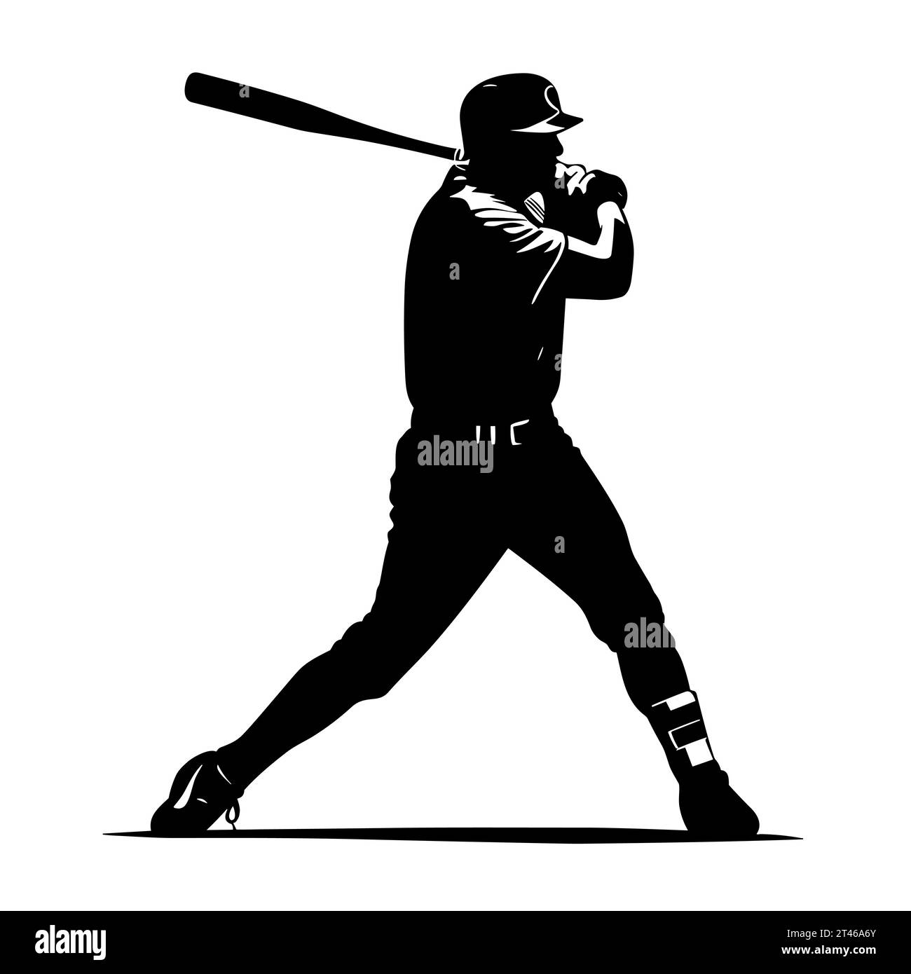 Cartoon Baseball Player Black And White