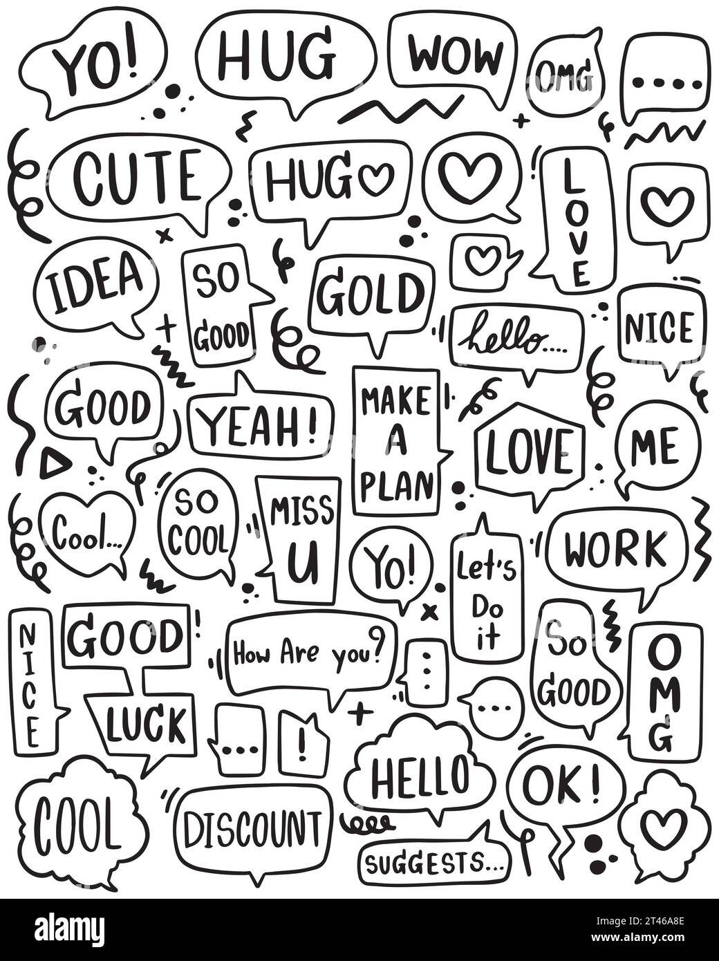 0082 hand drawn background set cute speech Vector Image Stock Vector ... 0082 hand drawn background set cute speech Vector Image Stock Vector ...