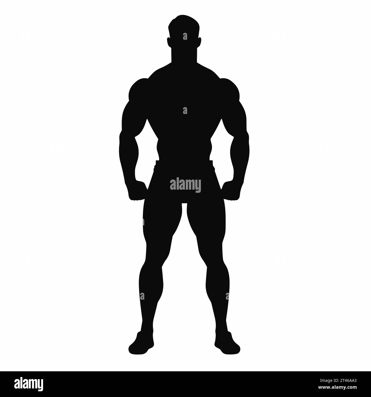 Bodybuilder silhouette. Bodybuilder black icon on white background ...