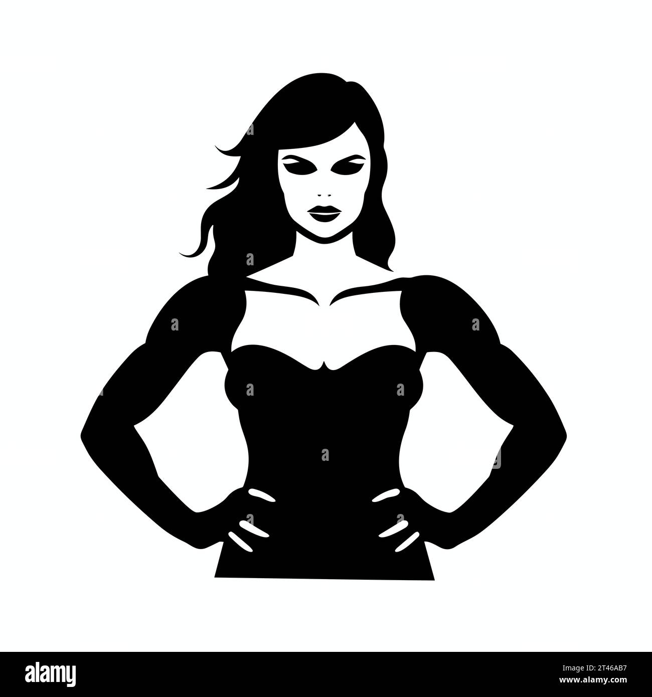 Bodybuilder girl silhouette vector vectors Stock Vector Images - Alamy