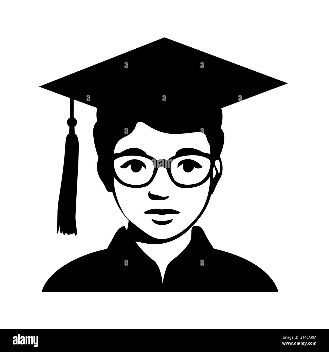 Graduate student silhouette. Graduate student black icon on white ...
