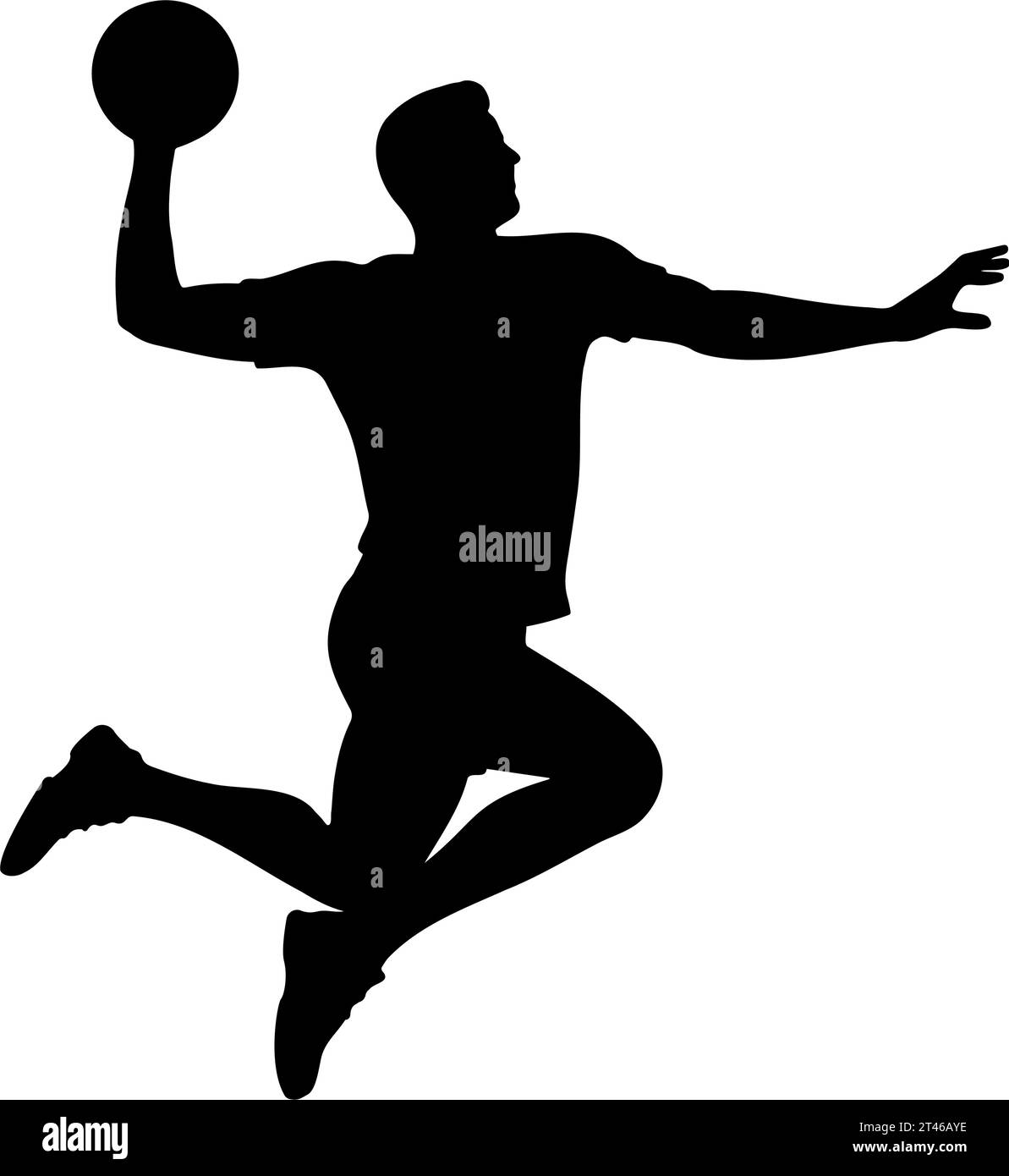 Handball player silhouette. vector illustration Stock Vector Image ...