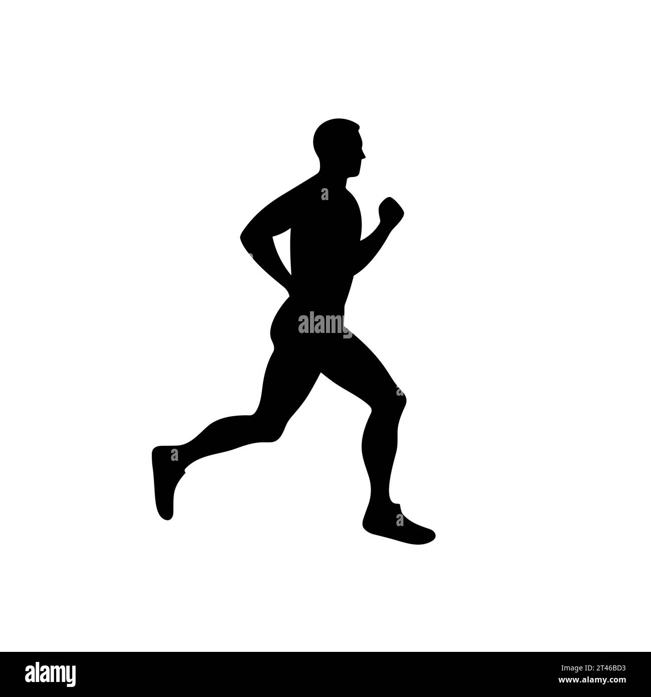 Male runner silhouette. Man runner black icon on white background Stock ...