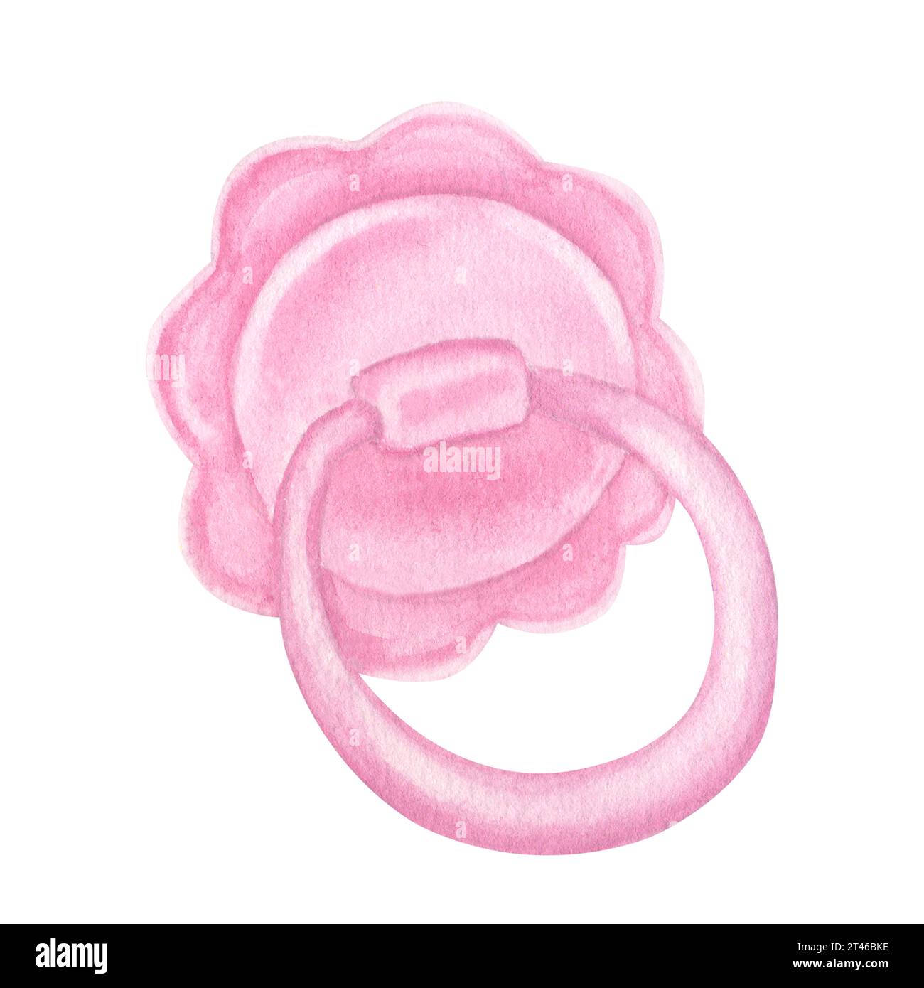 Pink pacifier, dummy for girl. Baby shower, gender reveal party. Hand ...