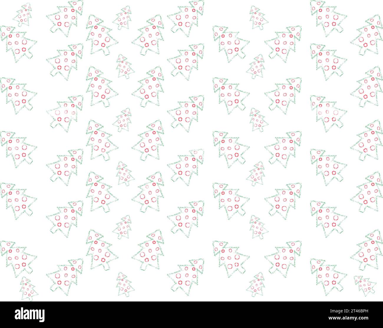 A seamless classic Christmas trees pattern drawing for background and ...