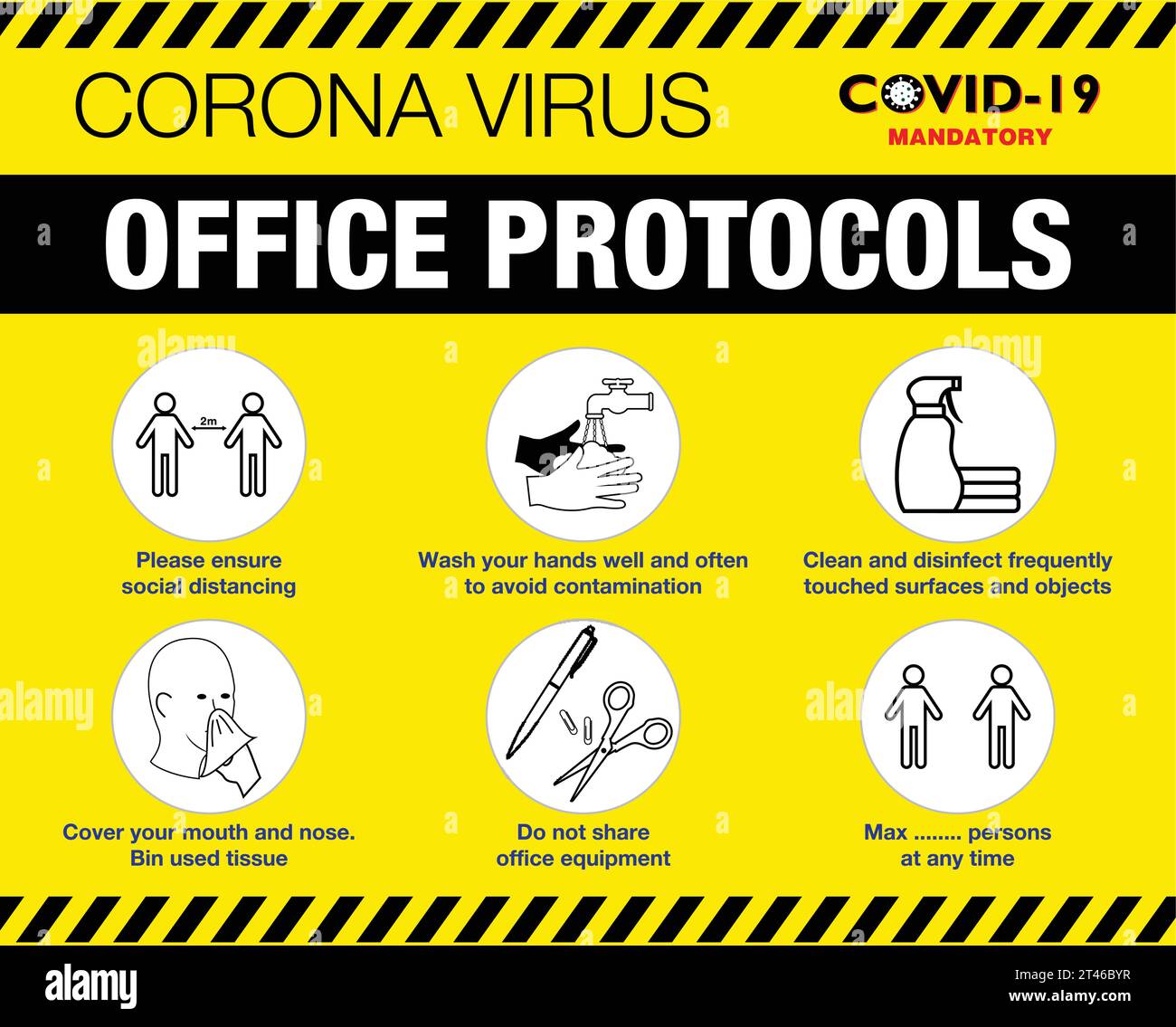 Office protocol poster or public health Royalty Free Vector Stock ...
