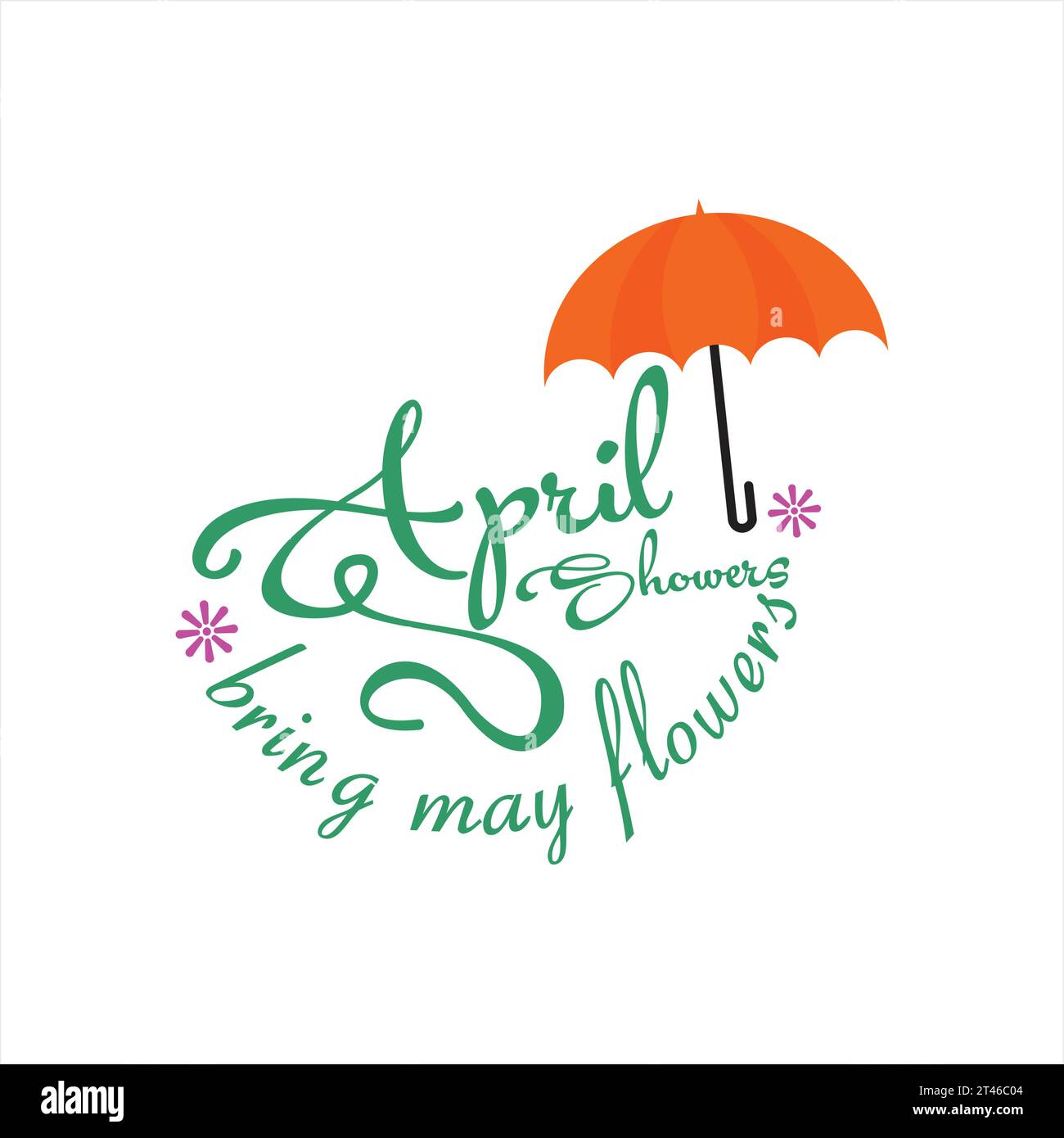 April Showers Bring May Flowers Template Design Vector Image Stock