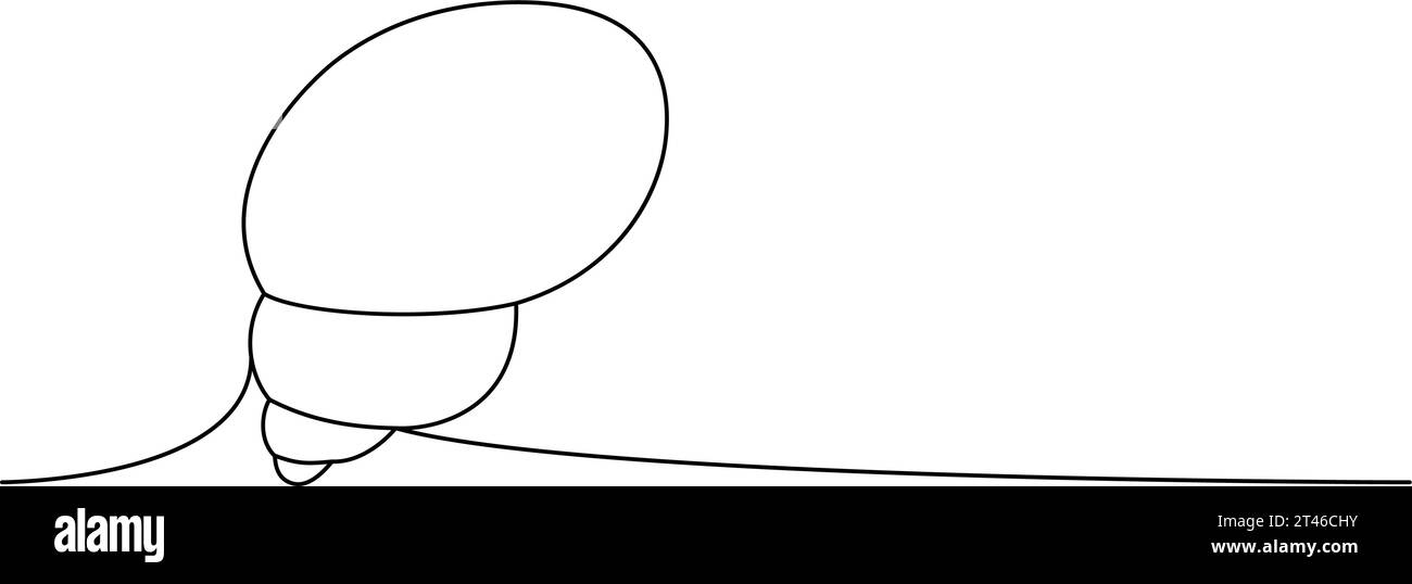 Sea shell one line continuous drawing. Tropical underwater shell ...