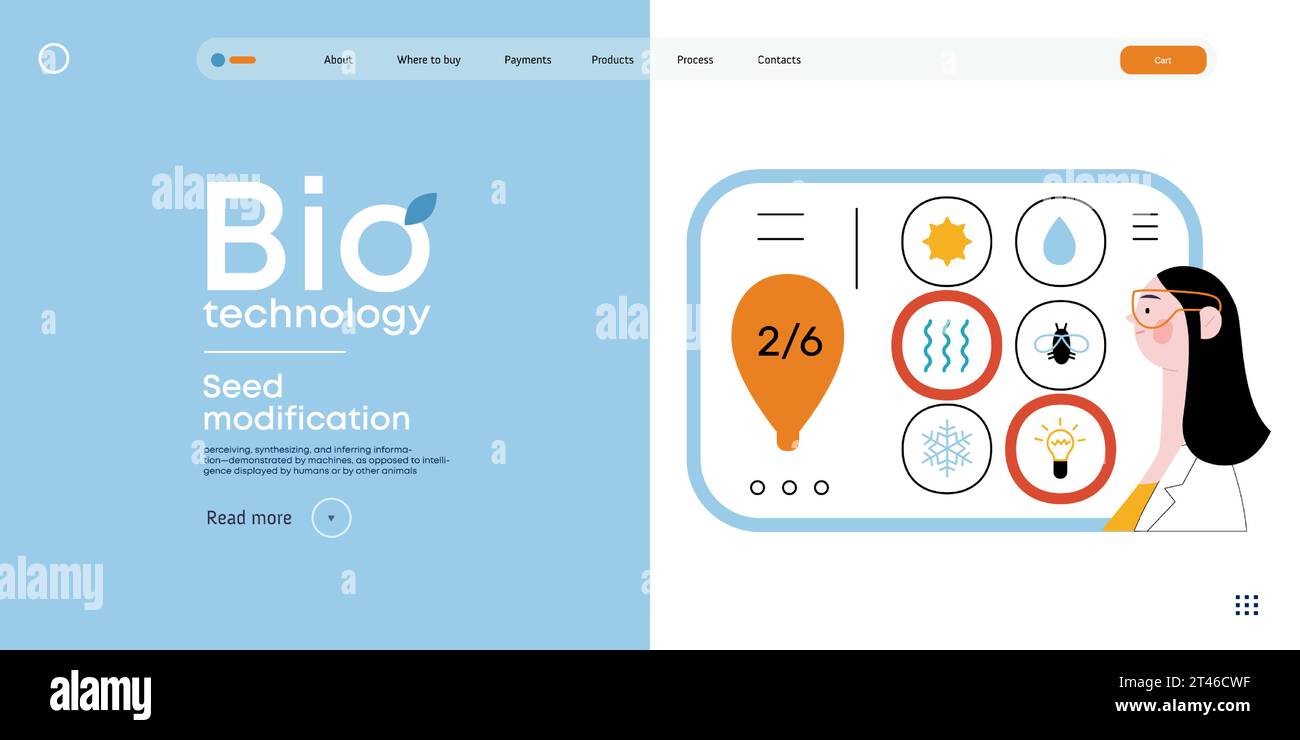 Bio Technology, Seed Modification -modern flat vector concept ...