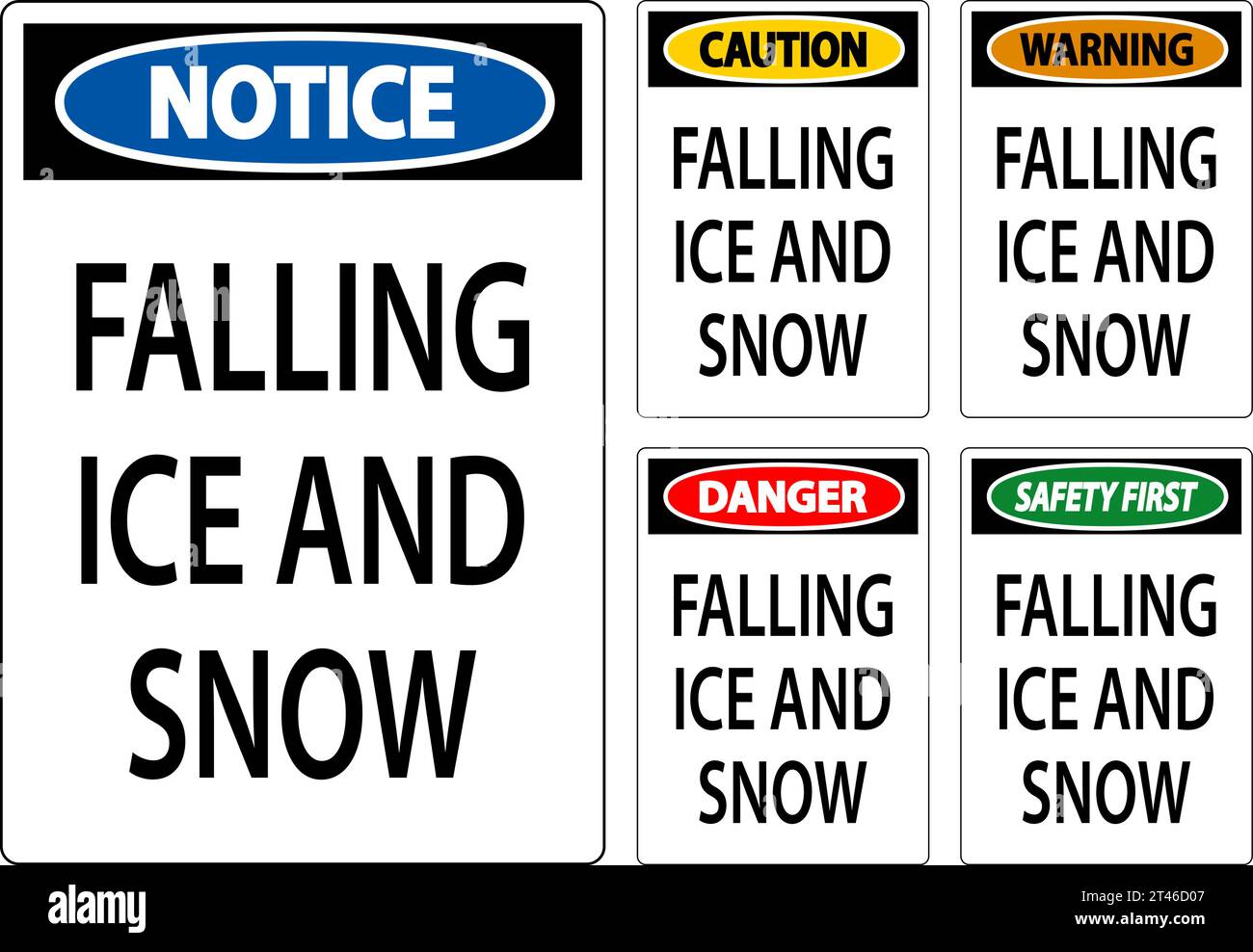 Caution Sign Falling Ice And Snow Stock Vector Image & Art - Alamy