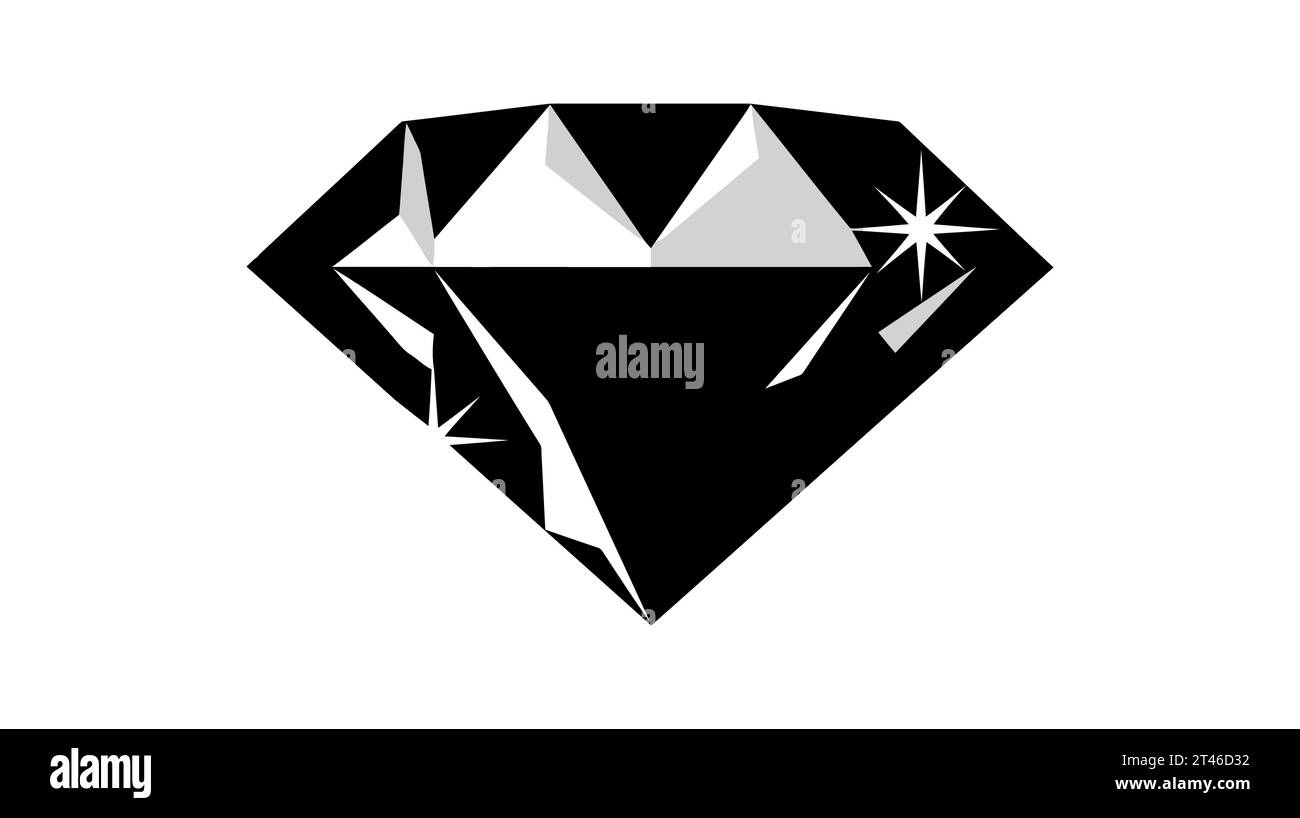 Stone jewel icon flat Black and White Stock Photos & Images - Alamy