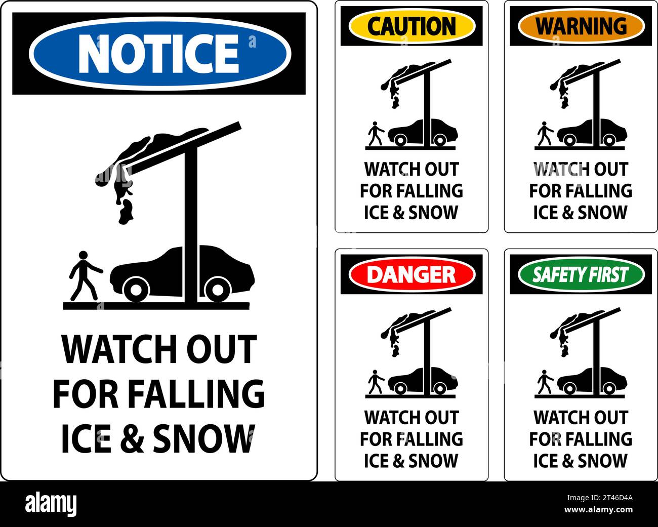 Caution Sign Watch Out For Falling Ice And Snow Stock Vector Image ...