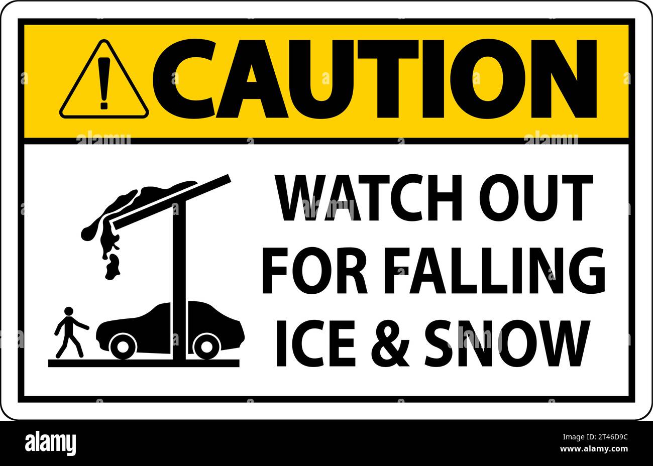 Caution Sign Watch Out For Falling Ice And Snow Stock Vector Image ...