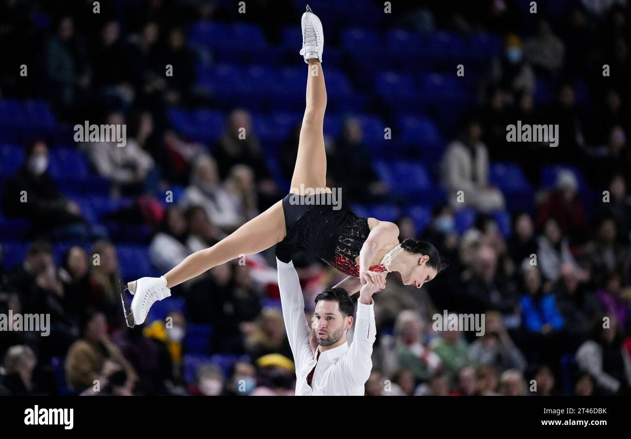 Deanna Stellato-Dudek and Maxime Deschamps of Canada skate during the ...