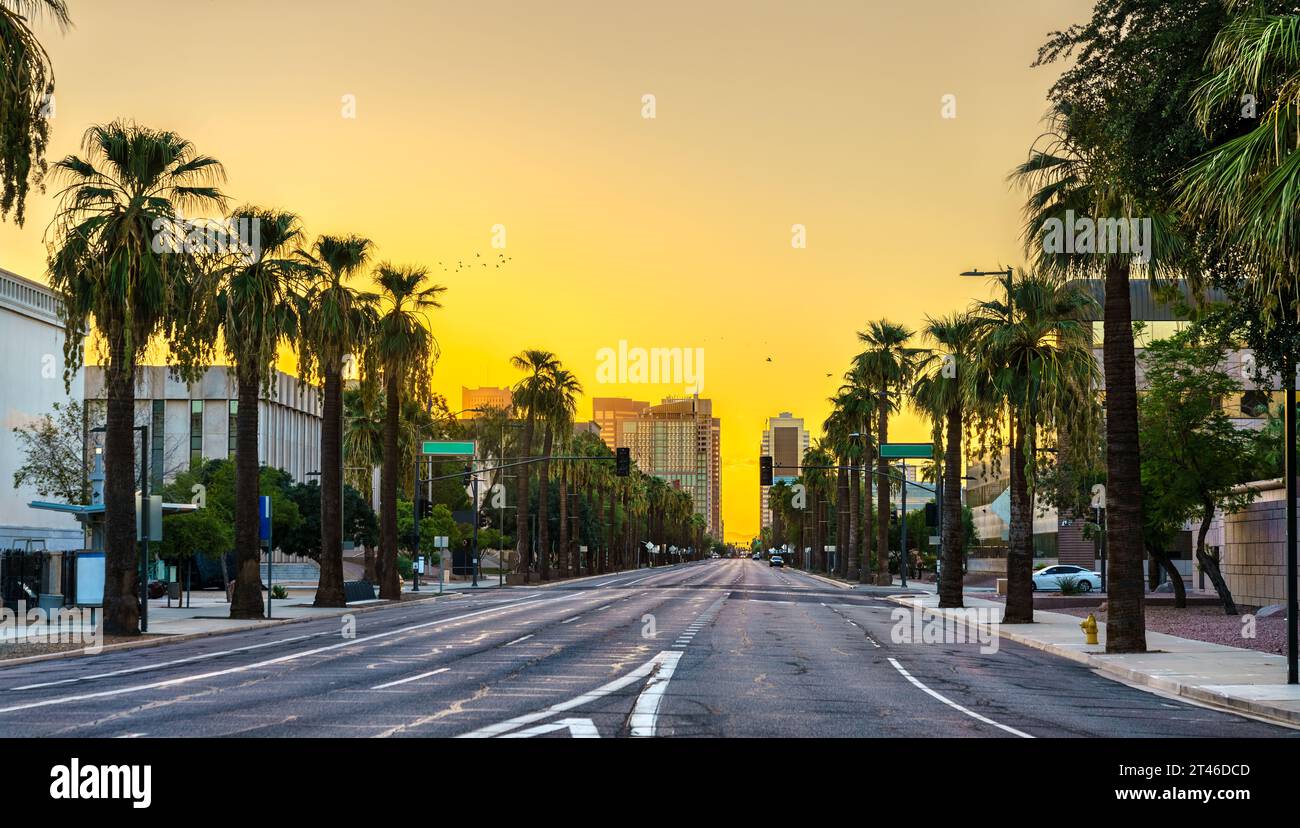 Washington Street in Downtown Phoenix - Arizona, United States Stock ...