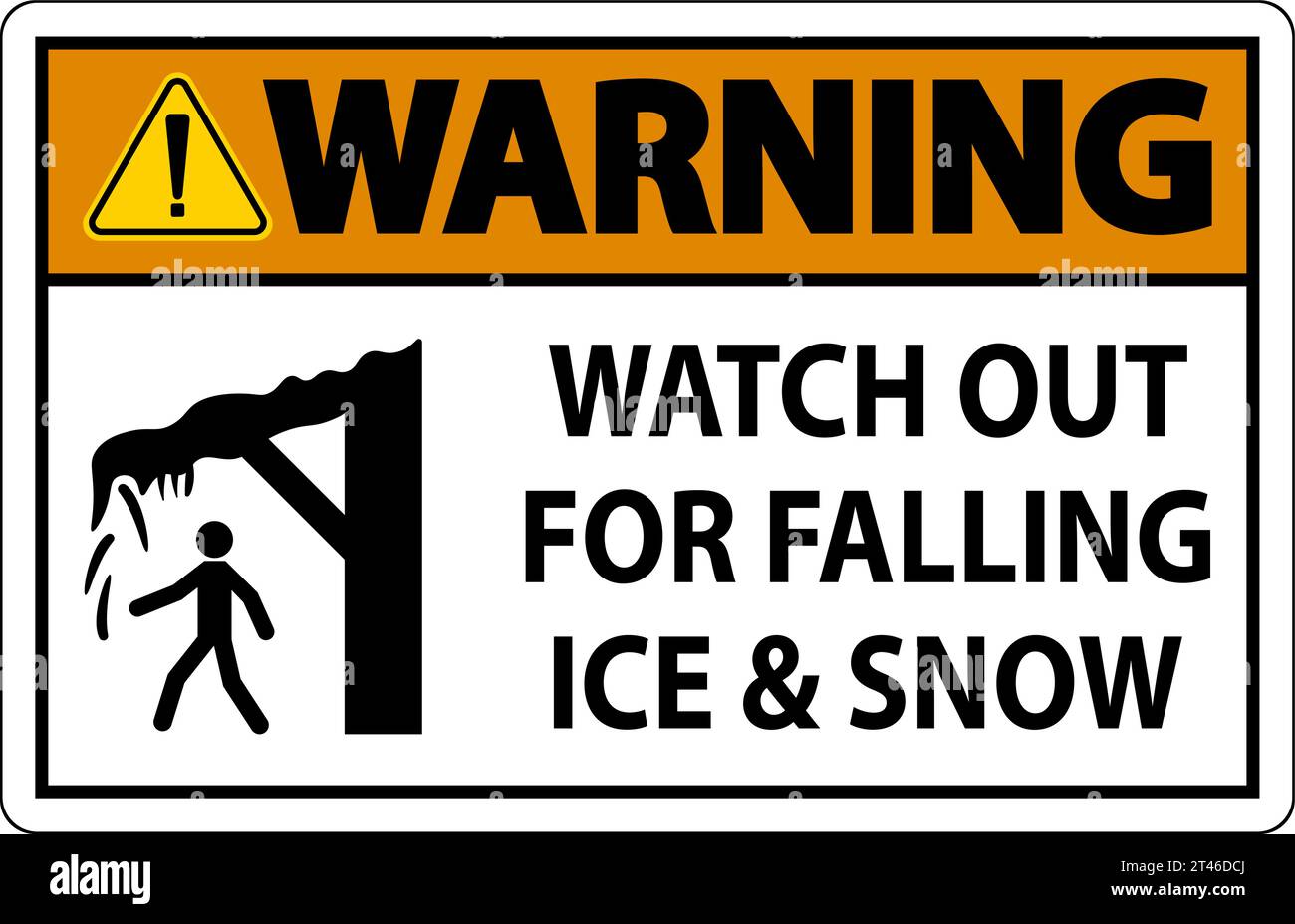 Warning Sign Watch Out For Falling Ice And Snow Stock Vector Image ...