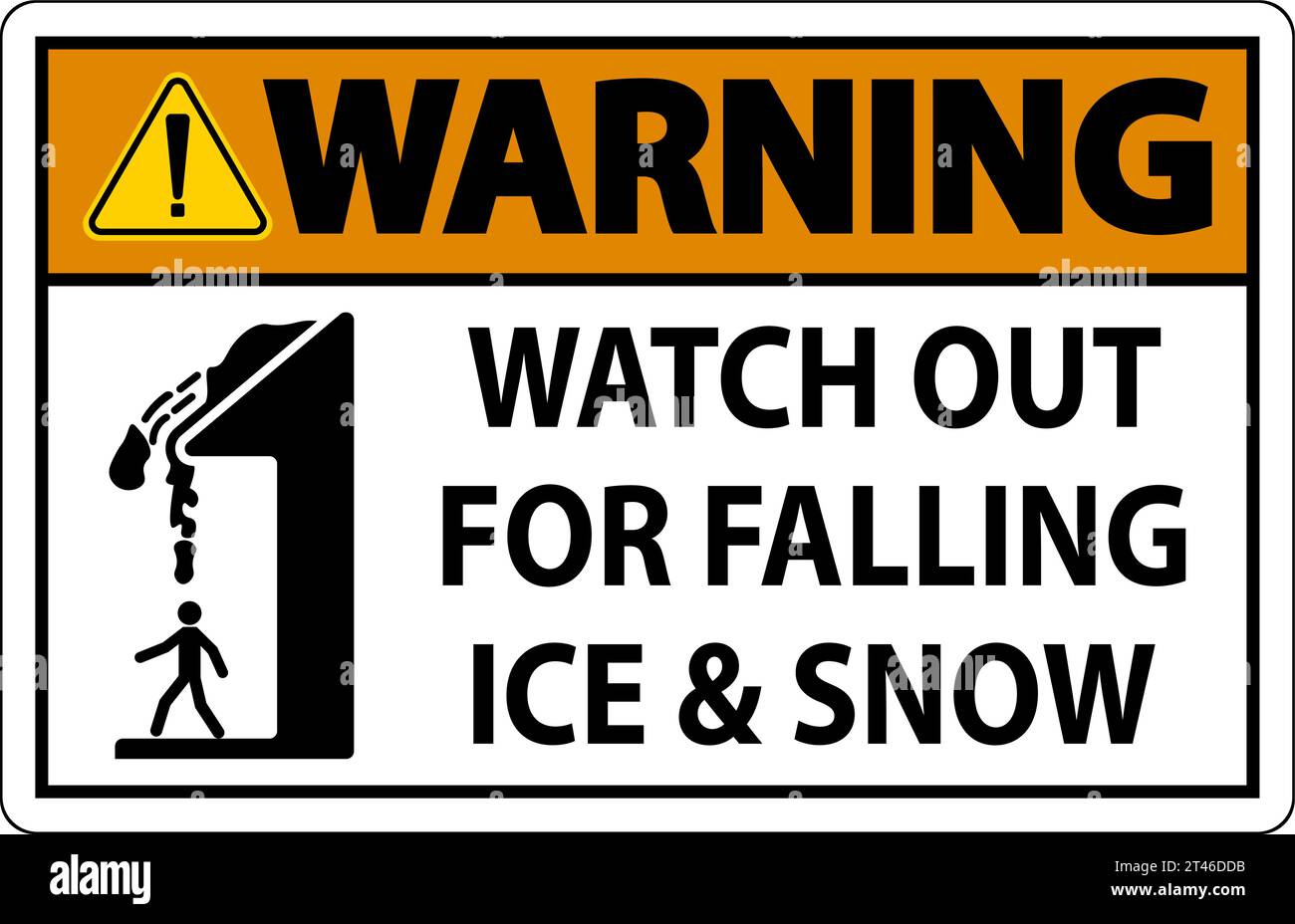 Warning Sign Watch Out For Falling Ice And Snow Stock Vector Image ...