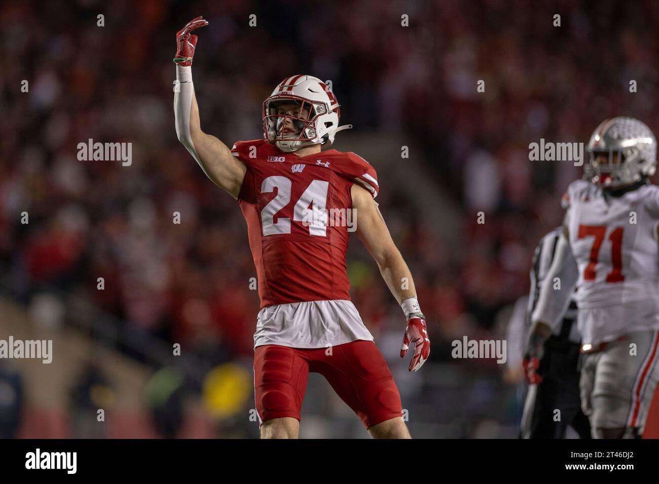 MADISON, WI - OCTOBER 28: Wisconsin Badgers safety Hunter Wohler (24 ...