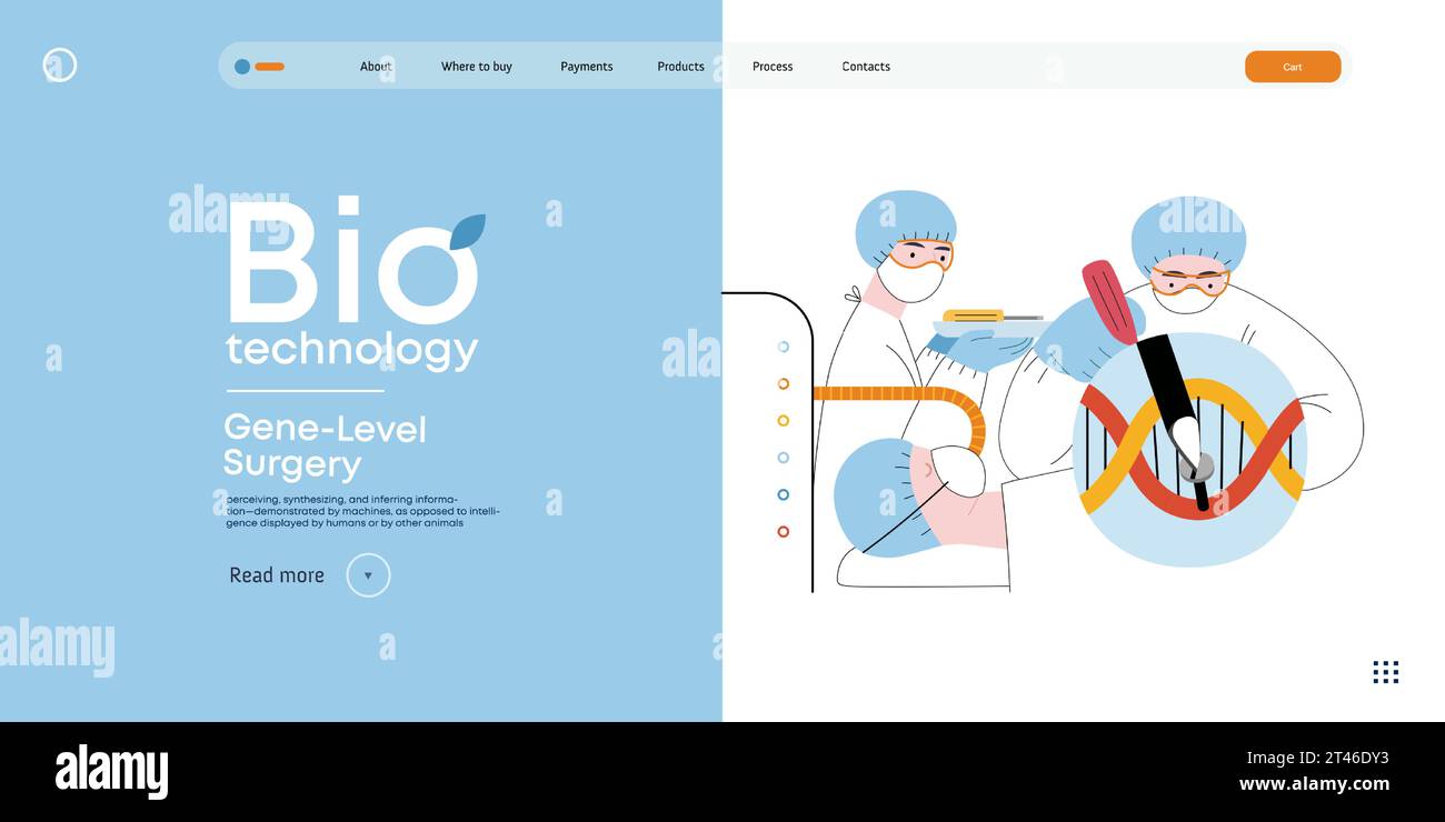 Bio Technology, Gene-Level Surgery -modern flat vector concept ...
