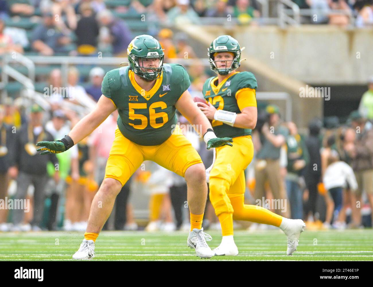 Waco, Texas, USA. 28th Oct, 2023. Baylor Bears offensive lineman Clark ...