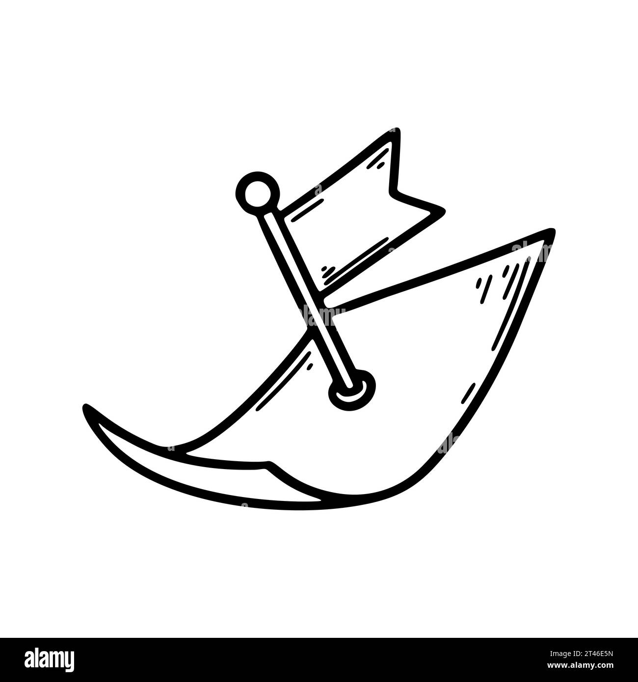 Pinned paper in sketch doodle style. Empty page. Handdrawn blank note ...