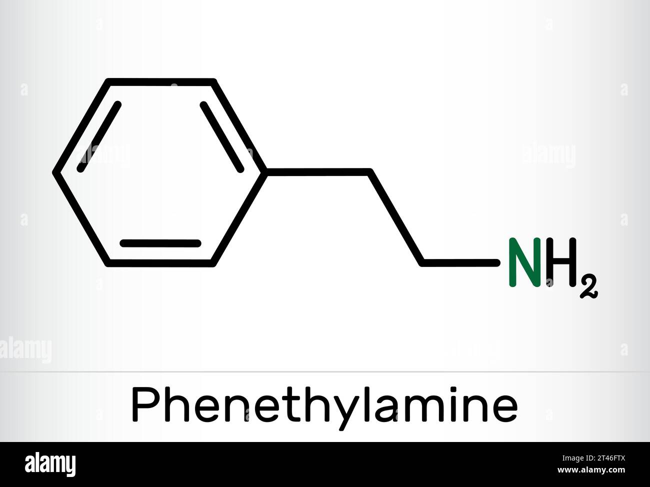 Phenethylamine, PEA molecule. It is monoamine alkaloid, central nervous ...