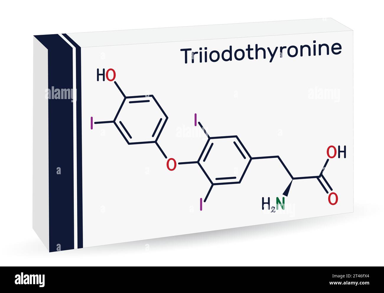 Triiodothyronine, T3, liothyronine molecule. It is thyroid hormone, pituitary gland hormone ...