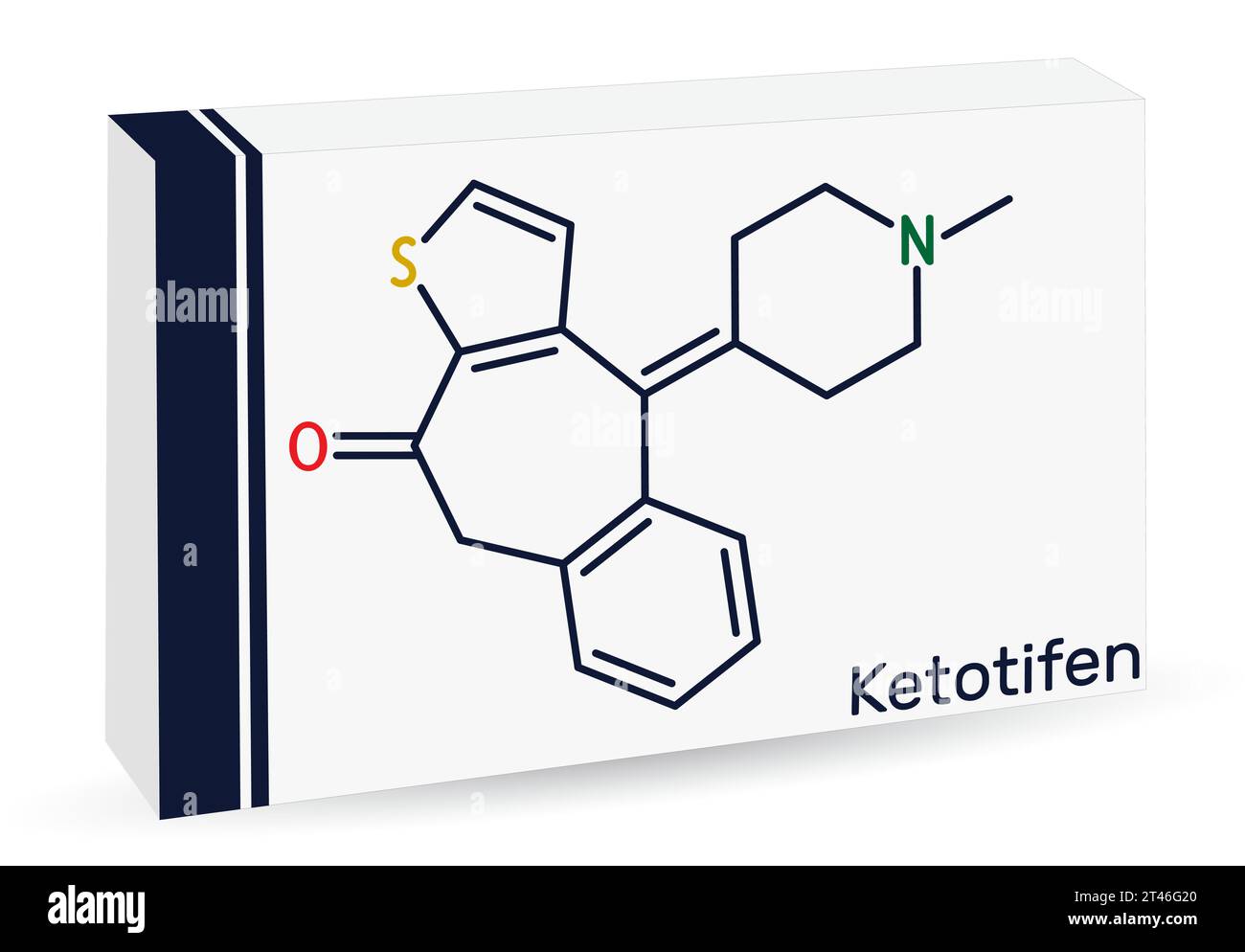 Ketotifen, histamine H1 receptor blocker molecule. It is used to treat ...
