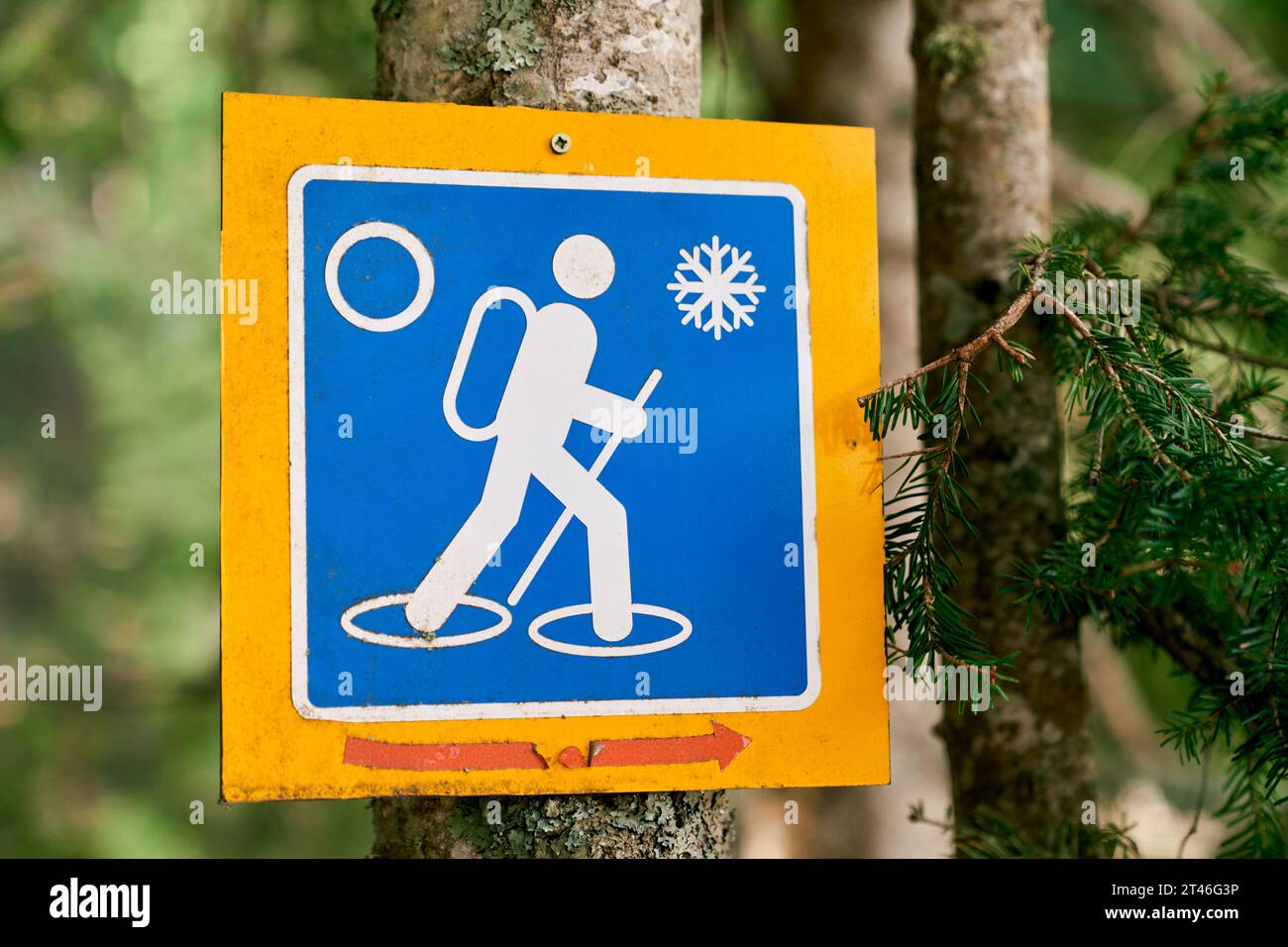 Hiking trail signs symbols on hi-res stock photography and images - Alamy