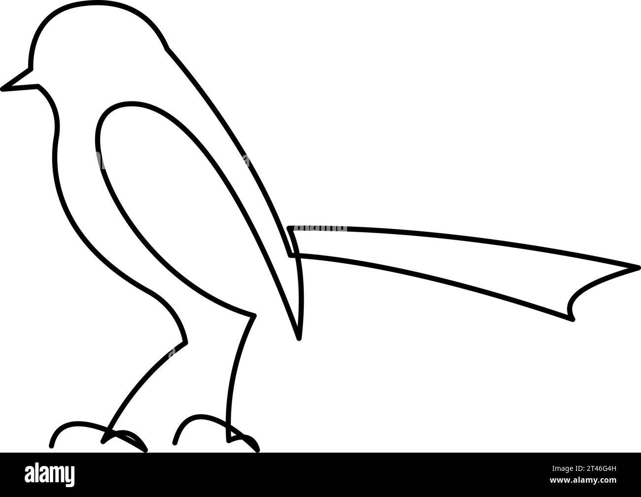 One line small bird design silhouette. Hand drawn minimalism style ...