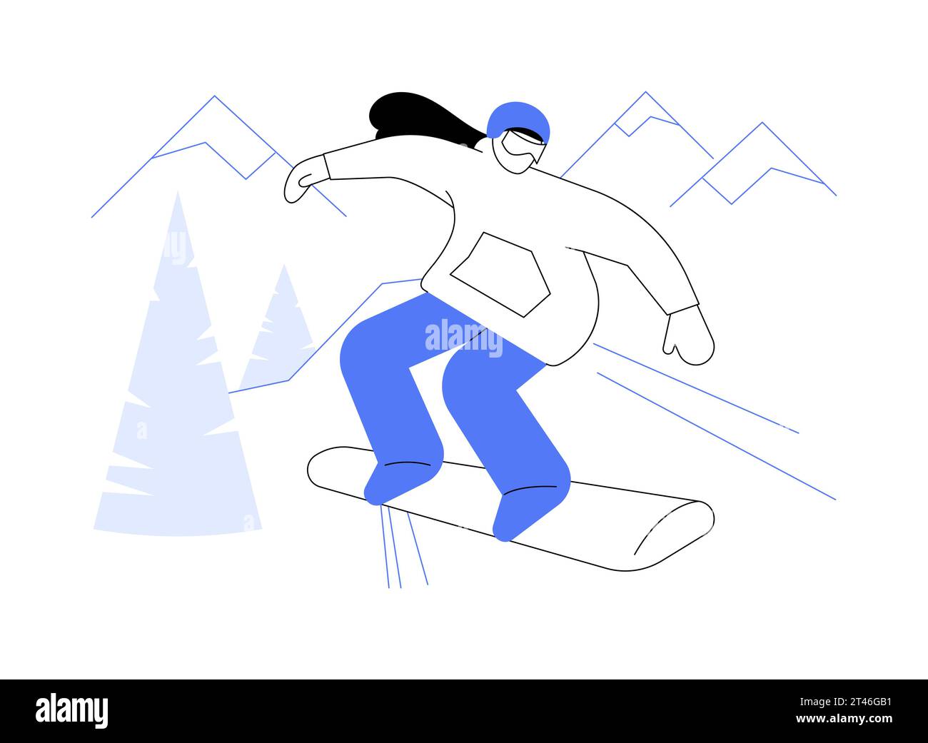 On the slope isolated cartoon vector illustrations Stock Vector Image ...