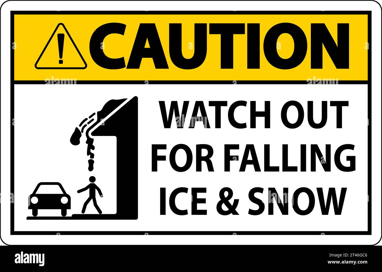 Caution Sign Watch Out For Falling Ice And Snow Stock Vector Image ...