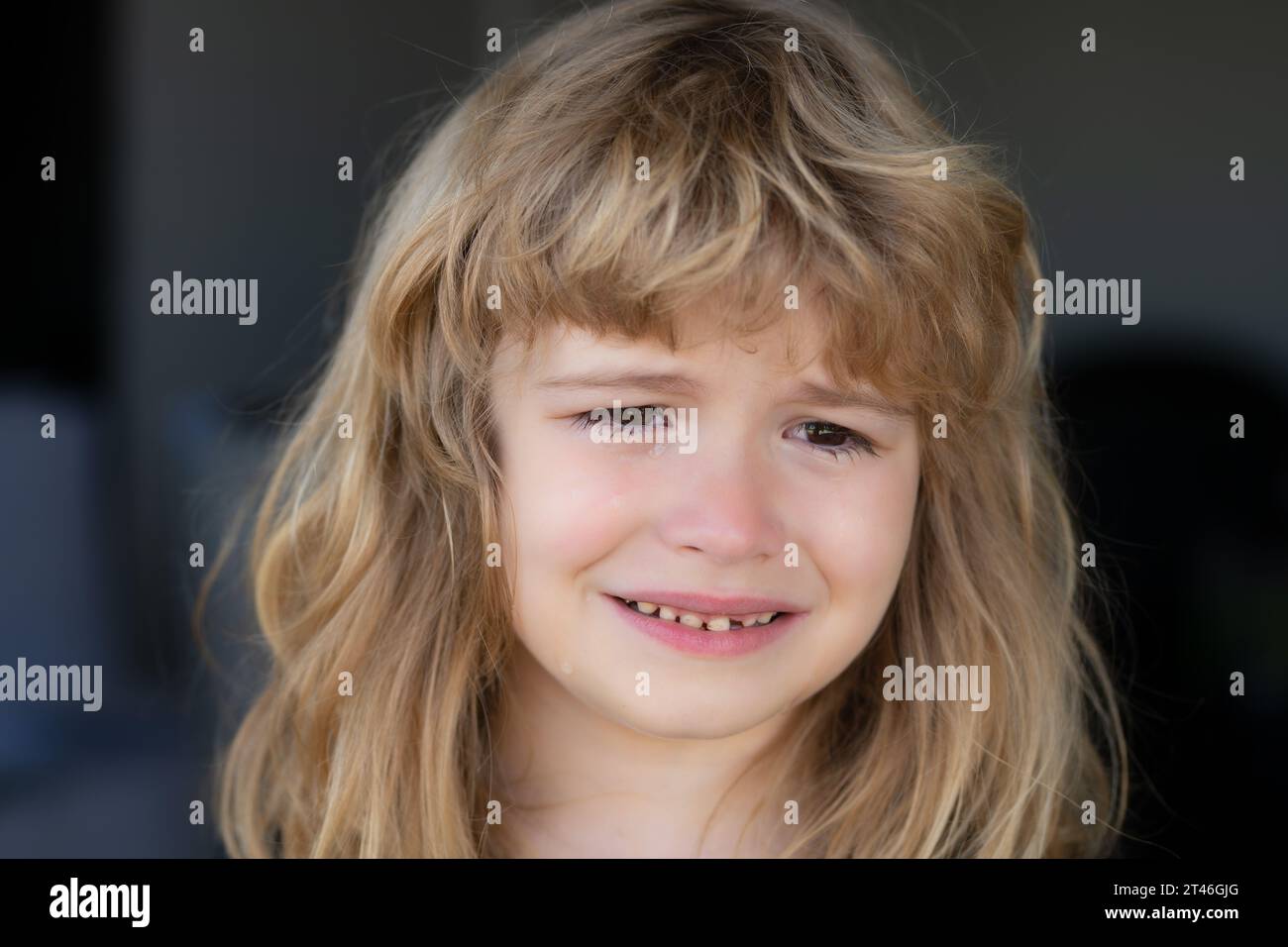 Close up kid crying with tearful on face. Kid crying with a tear on ...