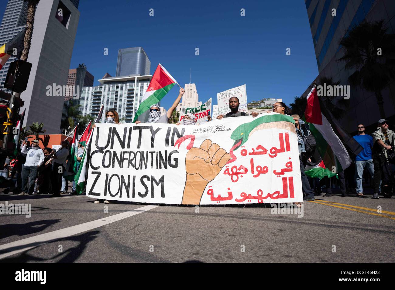 Los Angeles, California, USA. 28th Oct, 2023. Palestinian-Americans and ...