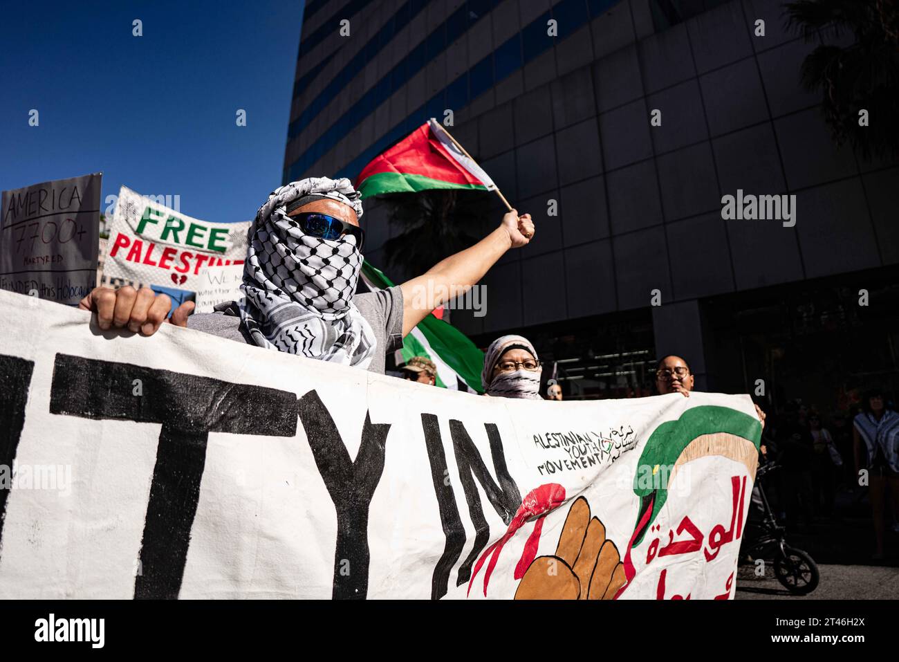Los Angeles, California, USA. 28th Oct, 2023. Palestinian-Americans and ...