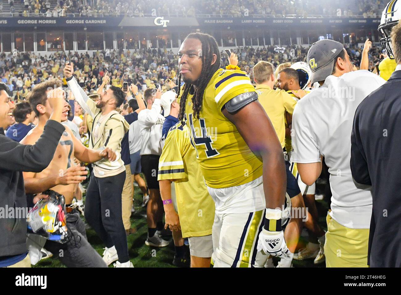 ATLANTA, GA – OCTOBER 28: Georgia Tech offensive lineman Jordan ...