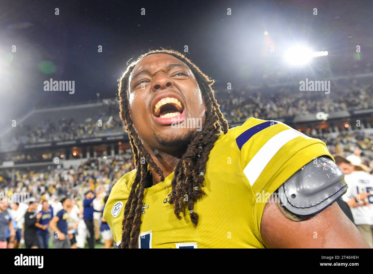 ATLANTA, GA – OCTOBER 28: Georgia Tech offensive lineman Jordan ...