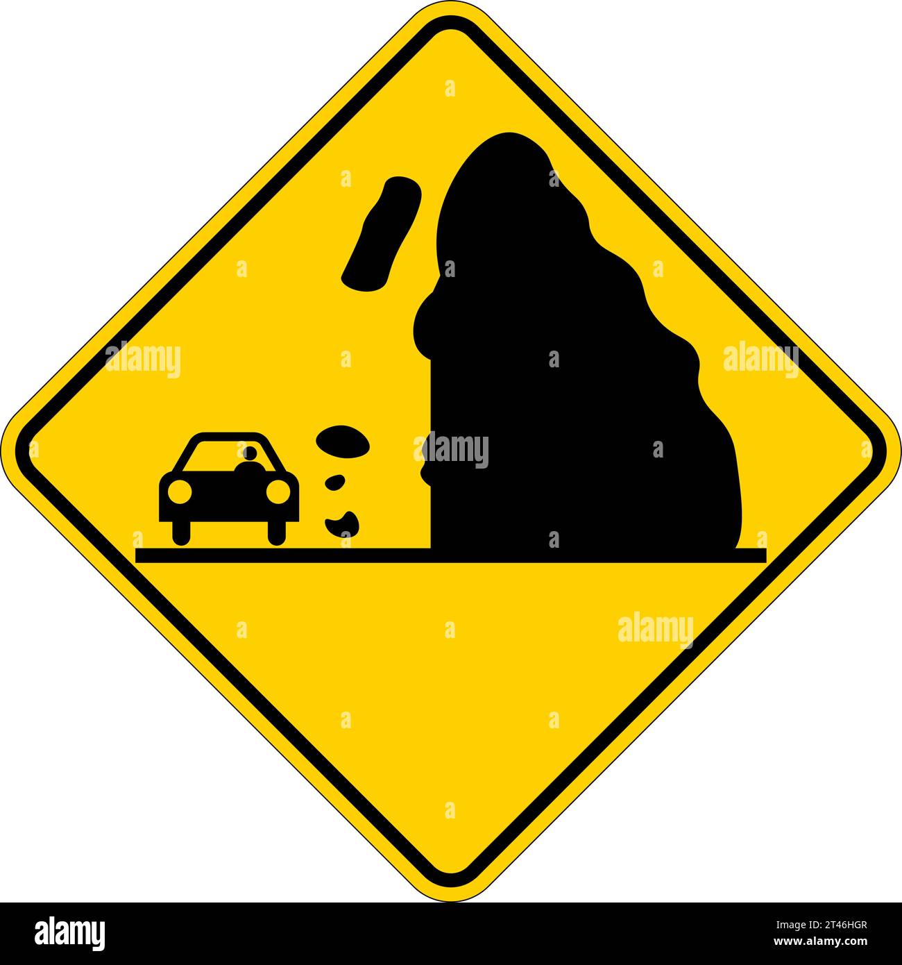 Warning Sign Falling rocks, snow or ice ahead Stock Vector Image & Art ...