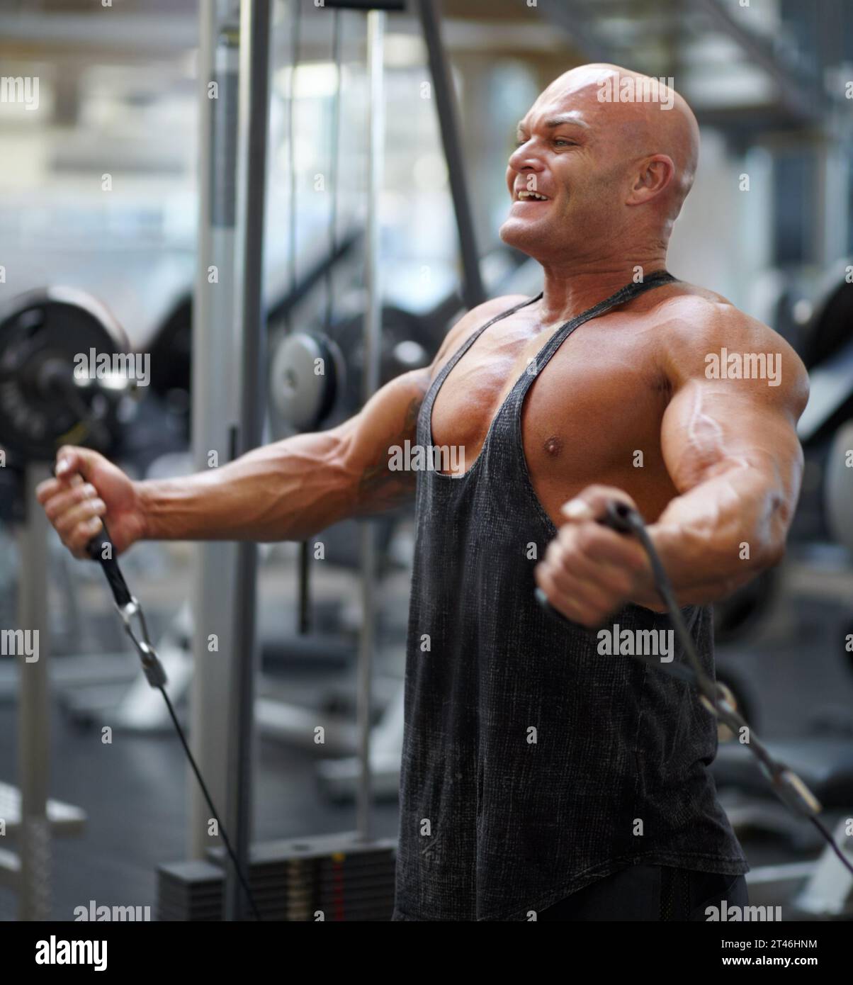 Cable crossover workout hi-res stock photography and images - Alamy