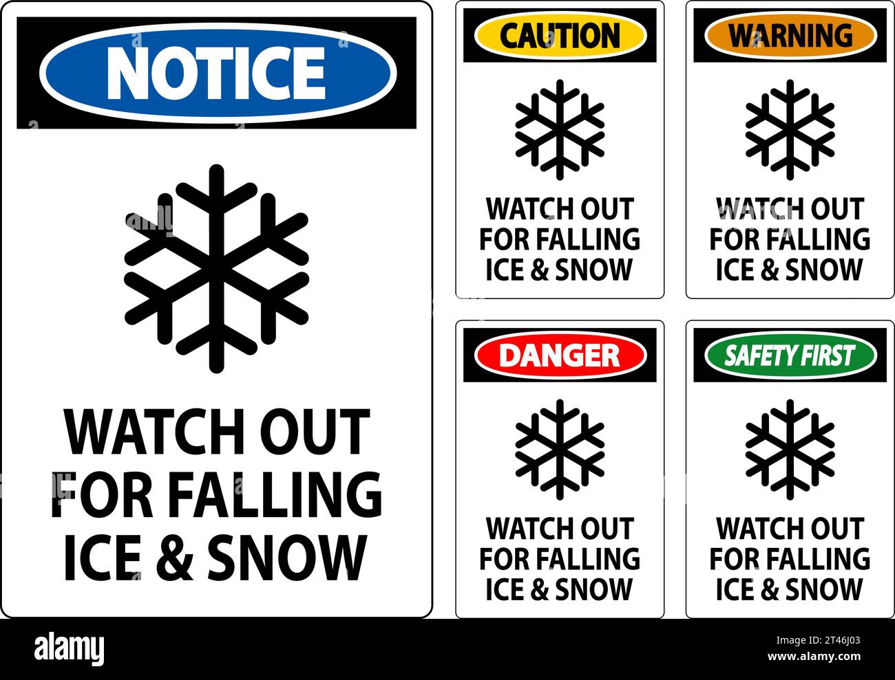 Caution Sign Watch Out For Falling Ice And Snow Stock Vector Image ...