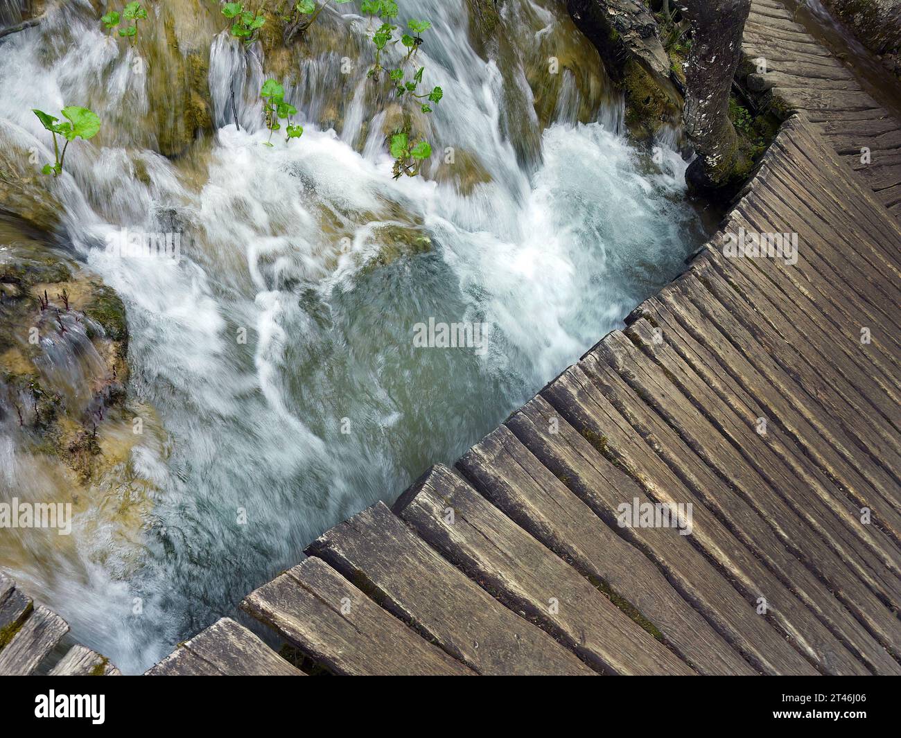 Low shutter speed of beautiful waterfalls, Plitvice lakes national park ...