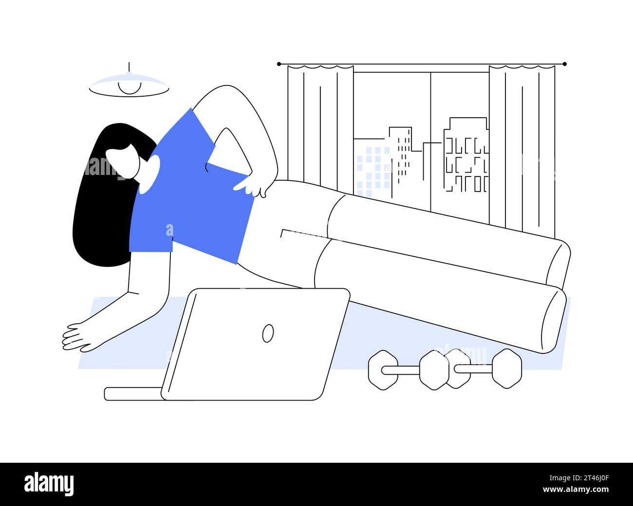 Home fitness isolated cartoon vector illustrations Stock Vector Image & Art - Alamy