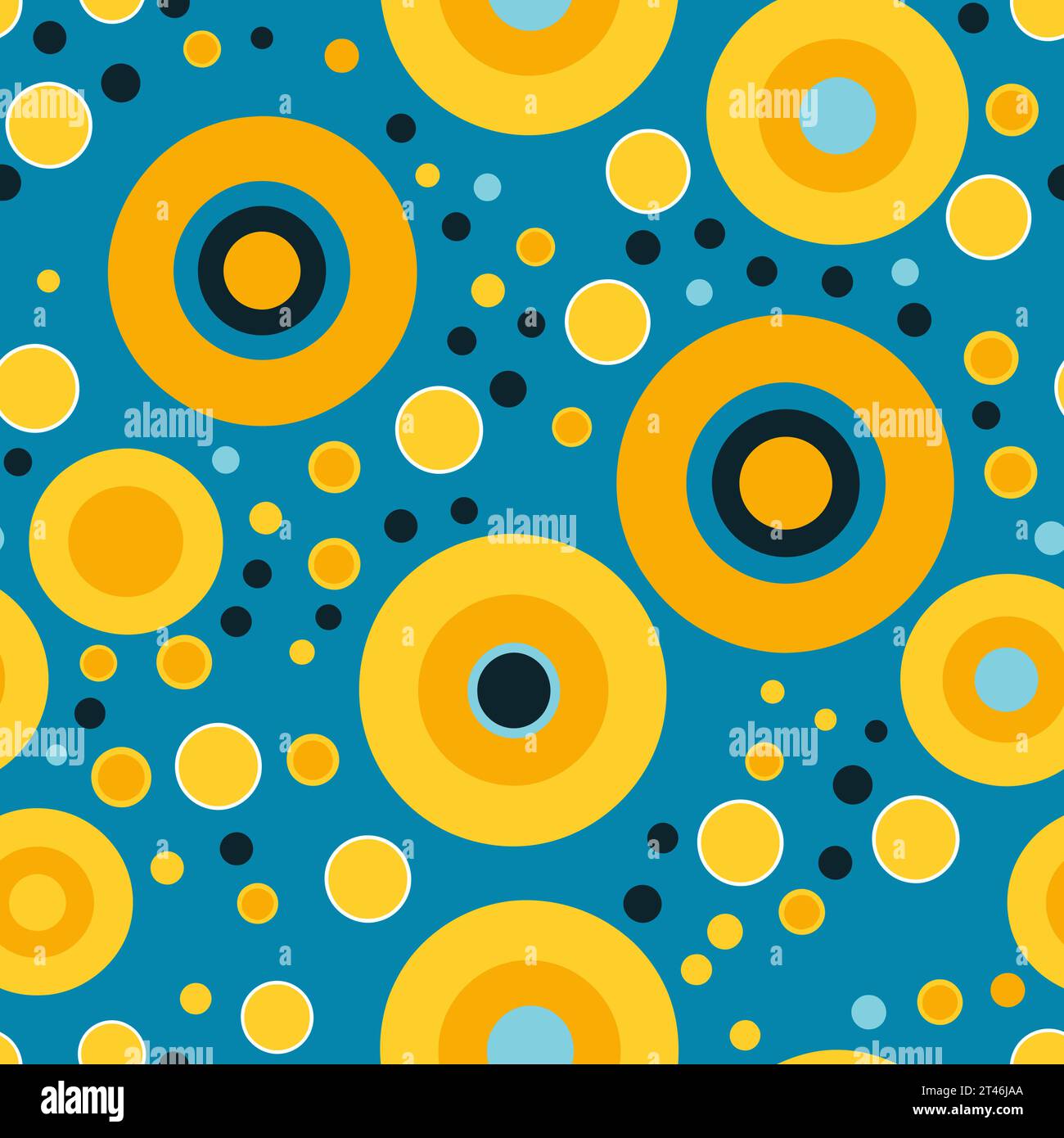 Geometric Abstract Art With Colorful Circles Seamless Pattern Vector