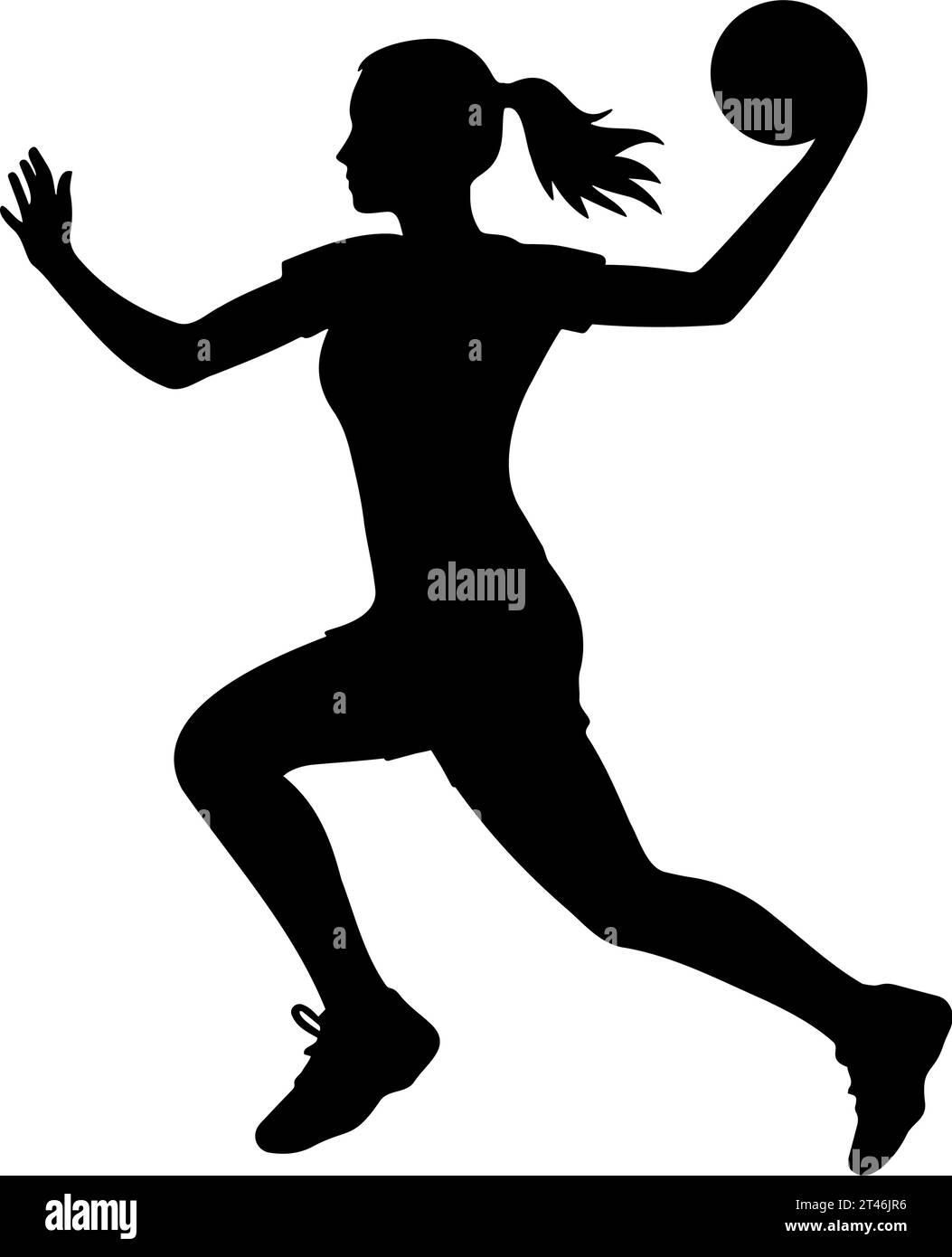 Woman Handball player silhouette. vector illustration Stock Vector ...