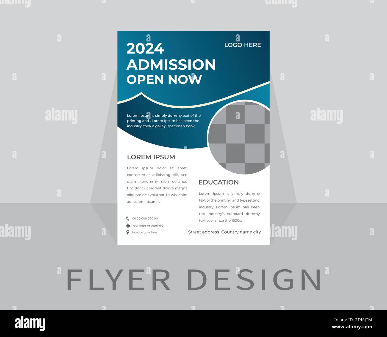 Admission flyer template. Kids back to school education flyer, brochure ...