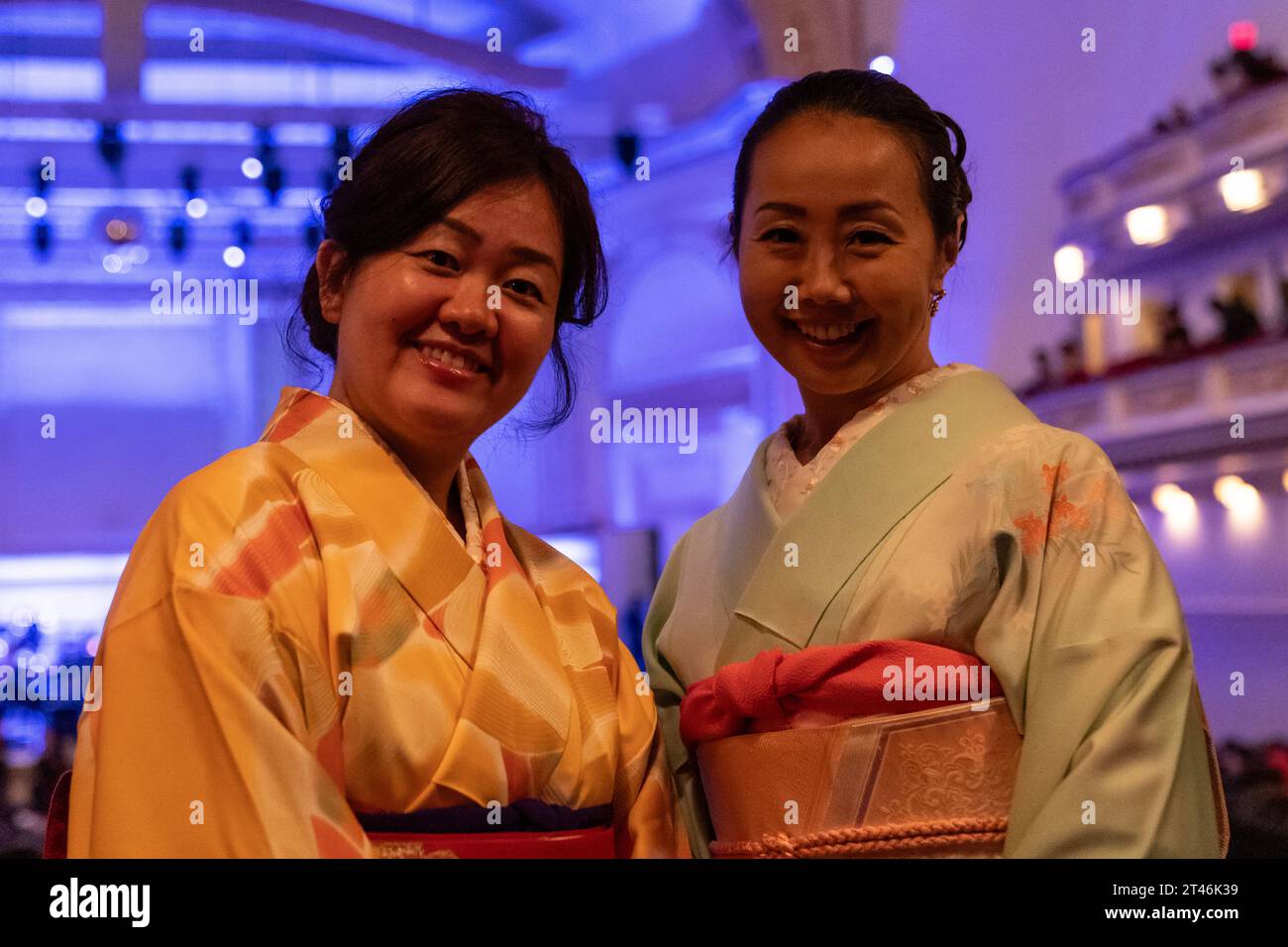 Two ladies in traditional Japanese kimonos attend Yoshiki performance ...