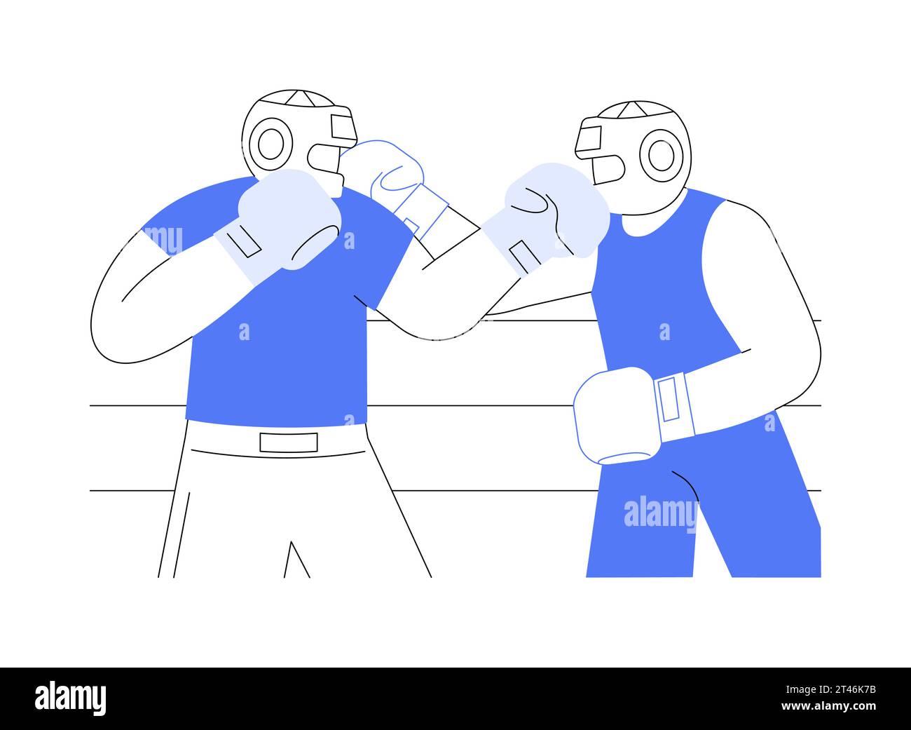 Sparring on the ring isolated cartoon vector illustrations Stock Vector ...