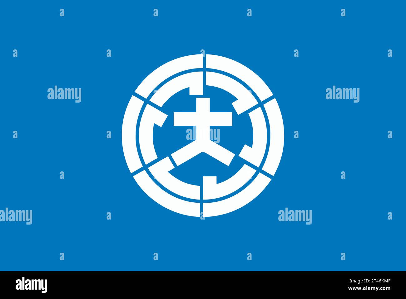 Flag of Omura, Nagasaki Prefecture (Japan) vector, white and blue Stock ...