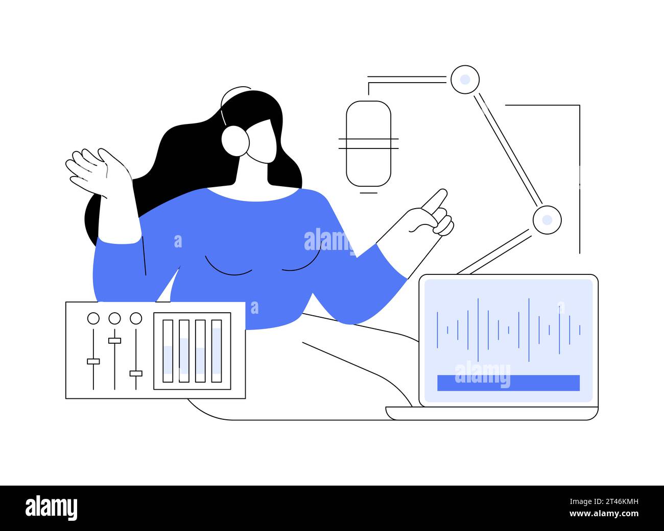 Podcast recording isolated cartoon vector illustrations Stock Vector ...